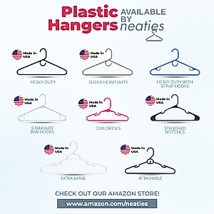 24pk Attachable Clothes Hangers - Heavy Duty Plastic Hangers for Closet Organization, Space Saving Hangers for Pants, Shirts, and Coats - Space Saver Hangers, Closet Space Triangles - Made in USA