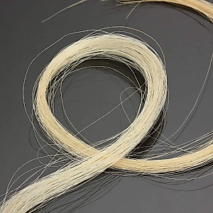 KAIY 2 Hanks Mongolian Horse Bow Hair for Violin, Professional Violin Bow Hair Made of Genuine, 29.5 Inch Natural White
