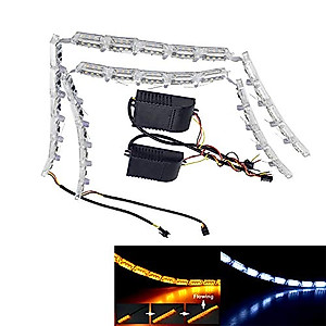 Auto-Tech 1Pair Car LED Crystal water lamp DRL lights with telescopic steering White to Yelllow light (White to Yellow)