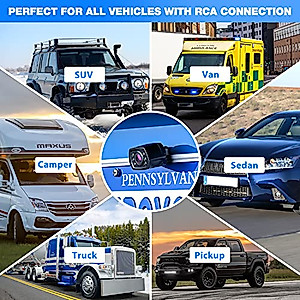 ZEROXCLUB HD Car Backup Camera 6 Auto LED Lights Night Vision, IP69 Waterproof Wired License Plate Rear View Camera 149° Wide View Reversing Camera for Car Pickup Truck SUV-B2