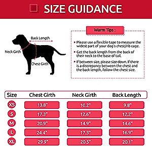Queenmore Warm Dog Winter Jacket, Fleece Lining Dog Cold Weather Coats, Windproof Turtleneck Dog Vest with Neckline D-Ring, Snowproof Dog Jacket for Small Medium Large Dogs