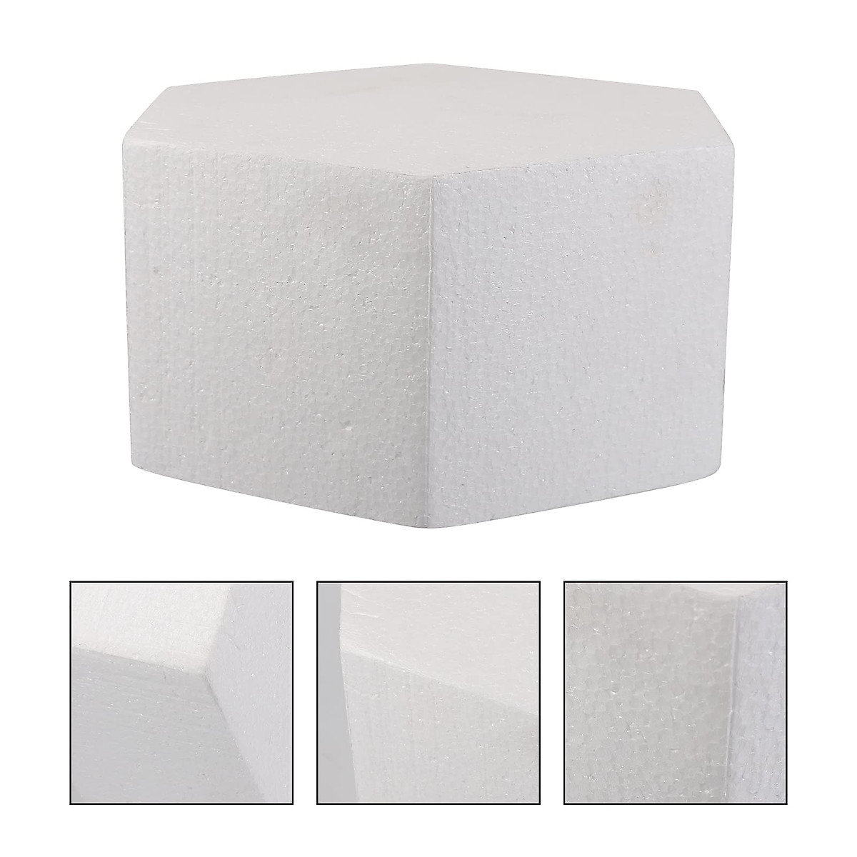 Hemoton 1pc Cake Model White Decor Hexagon Cake Pan DIY Crafts Wedding Decor Sculpture Decor Sphere Mold Wedding Props White Paper Cups Cake Square Tool Artificial Statue