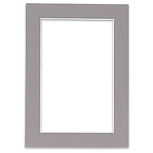 14x18 Mat Bevel Cut for 12x16 Photos - Acid Free Charcoal Grey Precut Matboard - for Pictures, Photos, Framing - 4-ply Thickness
