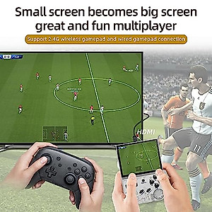 RG35XX Handheld Game Console , 3.5 Inch IPS Screen Linux System Built-in 64G TF Card 5474 Classic Games Support HDMI TV Output (Transparent White)