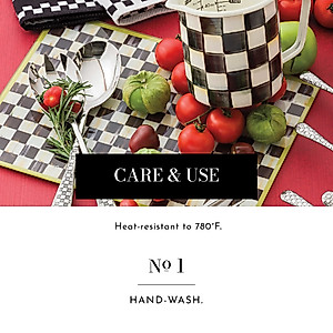 MacKenzie-Childs Courtly Check Large Cutting Board, Tempered-Glass Cutting Board for Kitchen Use