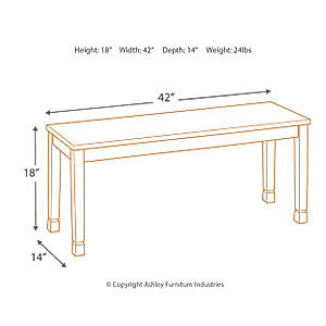 Signature Design by Ashley Owingsville Modern Farmhouse Dining Room Bench, Black and Brown