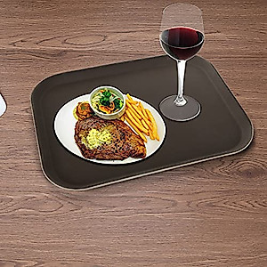 PETTYOLL 2PCS Cafeteria Trays, 12" x 16" Inch Plastic Restaurant Serving Trays, Restaurant Grade Non-Slip Trays for School Lunch, Diner, Commercial Kitchen Restaurant Equipment