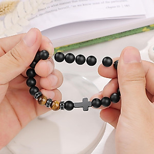 JoycuFF 30th Birthday Gifts for Him, 30th Birthday Decorations for Men, 30 Year Old Birthday Gifts for Men, Happy Birthday Gifts for 30 Year Old Male Cross Bracelet for Men