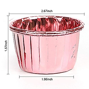 Aluminum Foil Cupcake Cups Cupcake Liners 50Pcs Disposable Ramekin MuffinBaking Cups Little Foil Cups Cupcake Ramekin Holder Cups Ramekins for Baking Foil Baking Cups