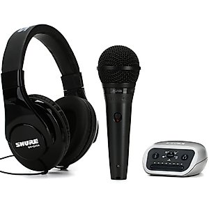 Shure Digital Recording Kit with PGA58 Microphone, SRH240A Headphones and MVi Audio Interface, Black, Silver (P58-CN-240-MVI)