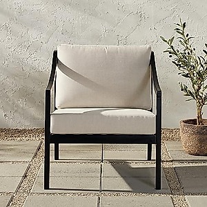 Walker Edison Dekian Outdoor Chairs, Black Wash