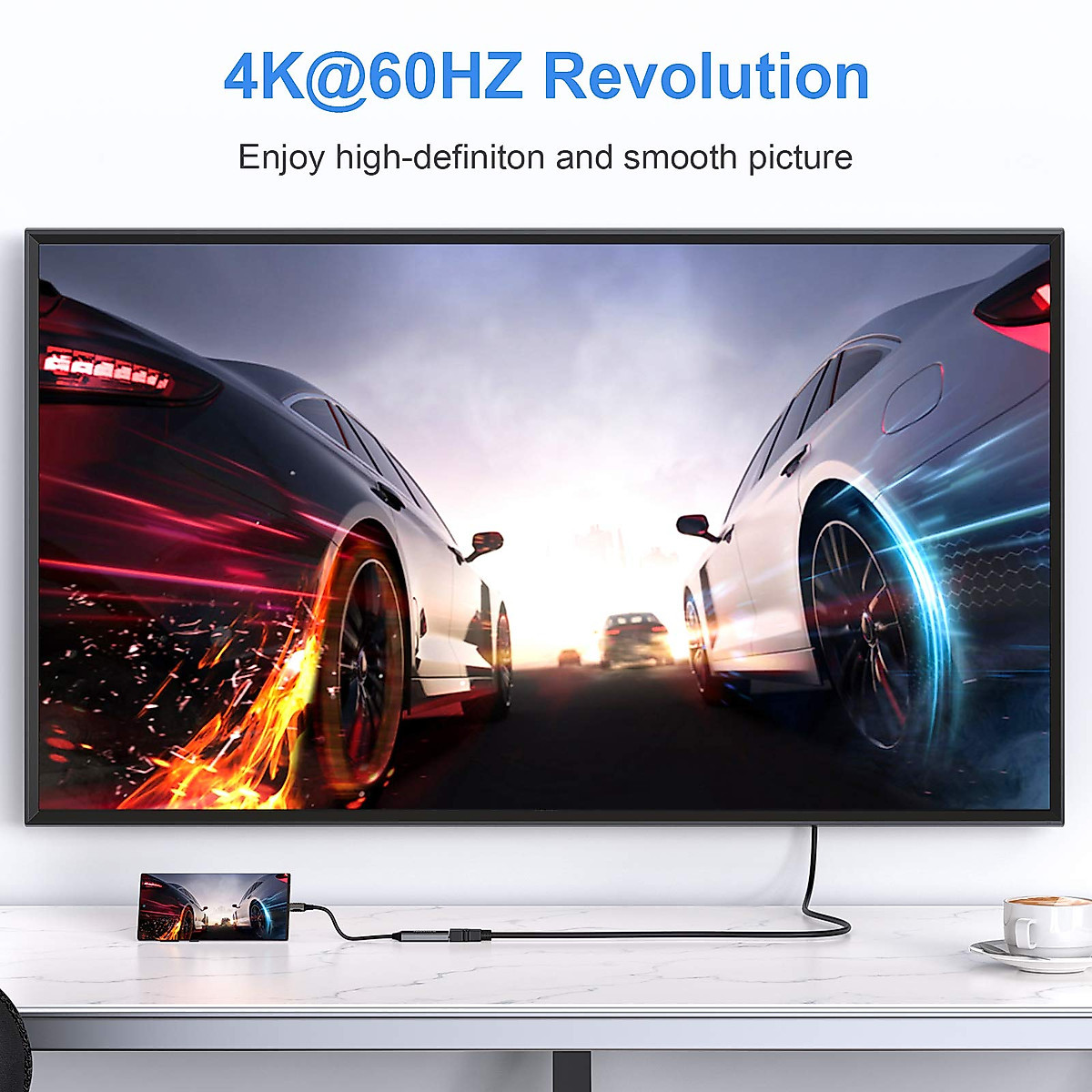 USB C to HDMI Adapter (4K@30Hz，1080P@60Hz),USB Type-C to HDMI Adapter [Thunderbolt 3 Compatible] Compatible with MacBook Pro,Samsung Galaxy S9/S8, Surface Book 2, Dell XPS 13/15, Pixelbook More