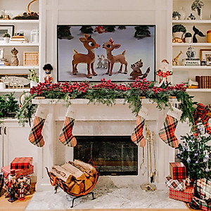 Artiflr Red Berry Garland, 6FT Flexible Artificial Red and Burgundy Berry Christmas Garland for Indoor Outdoor Home Fireplace Decoration for Winter Holiday New Year Decor