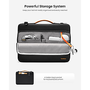 tomtoc 360 Protective Laptop Shoulder Bag for 14-inch MacBook Pro M4/M3/M2/M1 Pro/Max A3112/A3401/A3185 2024-2021, Water-Resistant Carrying Case for 13.5-14.4 Inch Microsoft Surface Laptop 6/5