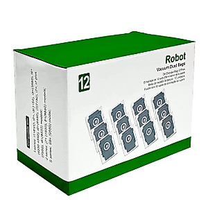 12Pack Vacuum Bags Compatible with iRobot Roomba Bags i & s & j Series, Replacement for iRobot Roomba i1+ i4+ i6+ i7+ i7Plus, i8+ s9+ Vacuum with Automatic Dirt Disposal Bags