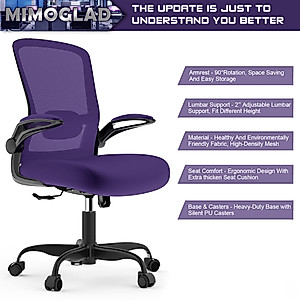 Office Chair, Ergonomic Desk Chair with Adjustable Lumbar Support, High Back Mesh Computer Chair with Flip-up Armrests-BIFMA Passed Task Chairs, Executive Chair for Home Office