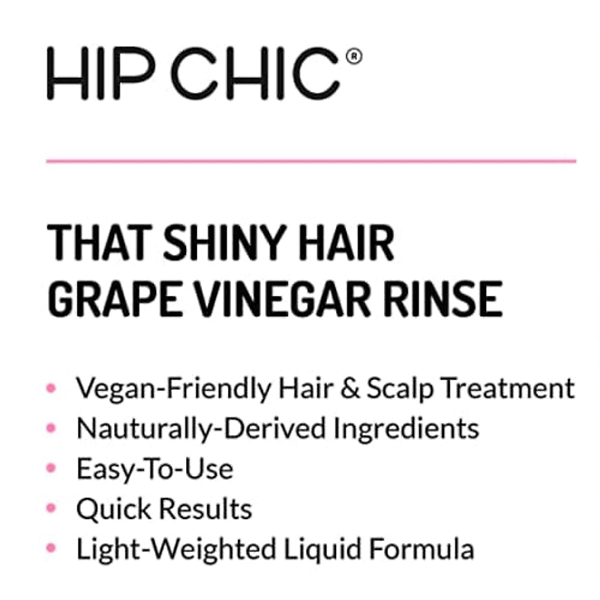 HIP CHIC That Shiny Hair Grape Vinegar Rinse [1 Count] Clarifying for Smooth and Fresh Hair,
