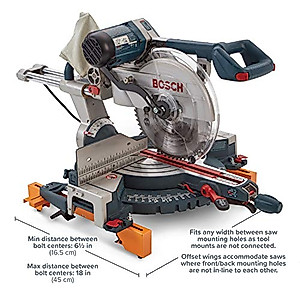 BORA Portamate PM-4000 - Heavy Duty Folding Miter Saw Stand with Quick Attach Tool Mounting Bars Orange 44 x 10 x 6.5 inches