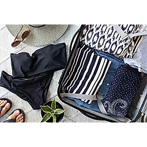 Samsonite Omni PC Hardside Expandable Luggage with Spinner Wheels, Checked-Medium 24-Inch, Caribbean Blue