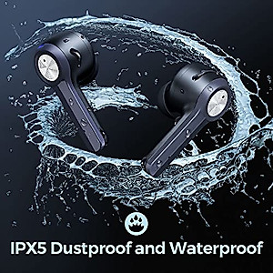 OneOdio True Wireless Earbuds, F2 Wireless Headphones,10mm Drivers with Deep Bass, 48H Playtime, Tiny Size Wireless Earbuds for Commute, Work, Workout, Running Grey