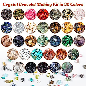 Labeol Ring Making Kit 32 Colors Crystals Beads for Jewelry Making Kit Gemstone Chip Beads Irregular Nataral Stone with Jewelry Making Supplies Bracelet Making