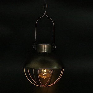 Happyyami 1pc Solar Tungsten Lamp Light for Outdoor Atmosphere Garden Lantern Tree-Mounted Solar Light Hanging Solar Lanterns Waterproof Bulb Lantern Patio Decor Lawn Portable Iron