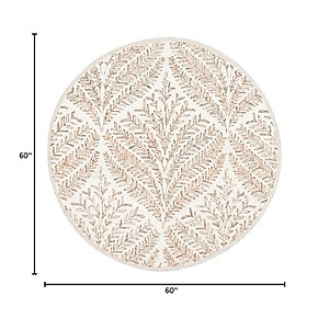 SAFAVIEH Capri Collection 5' Round Ivory/Brown CPR208T Handmade Premium Wool Area Rug