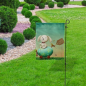 My Little Nest Seasonal Garden Flag Easter Bunny Egg Car Double Sided Vertical Garden Flags for Home Yard Holiday Flag Outdoor Decoration Farmhouse Banner 12"x18"