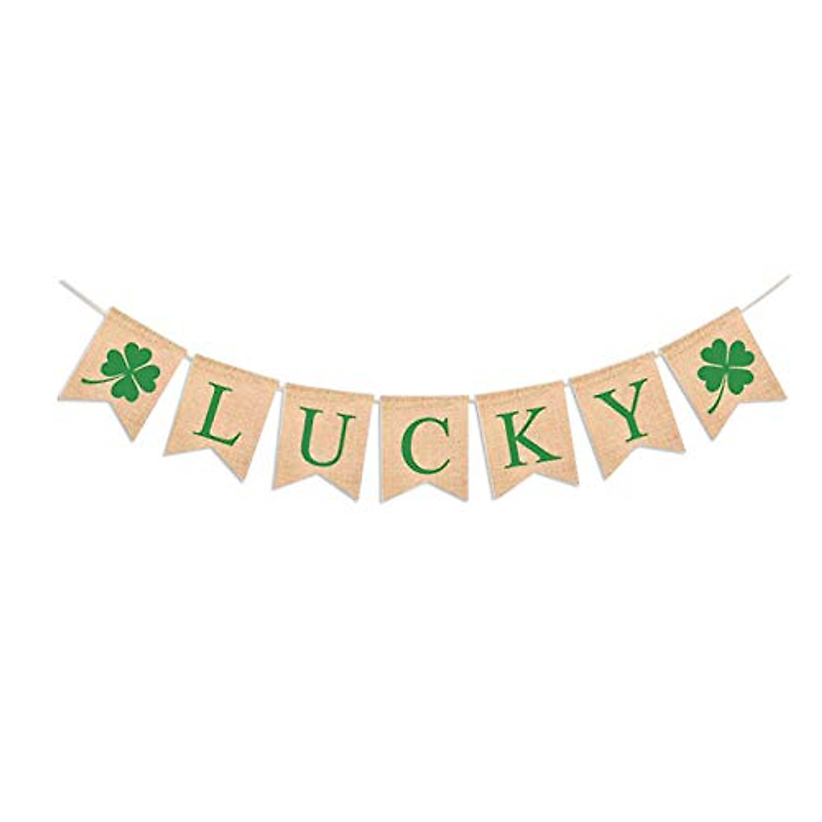 St. Patrick's Day Decorations Lucky Shamrock Banner Irish Four Leaf Clover Garland Flags