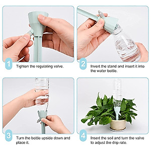 Wonglea New Upgraded Plant Self Watering Spikes,Adjustable Plant Watering Devices with Slow Release Control Switch Water Dripper,Watering Planter Insert,Automatic Plant Waterer for Vacations (6)
