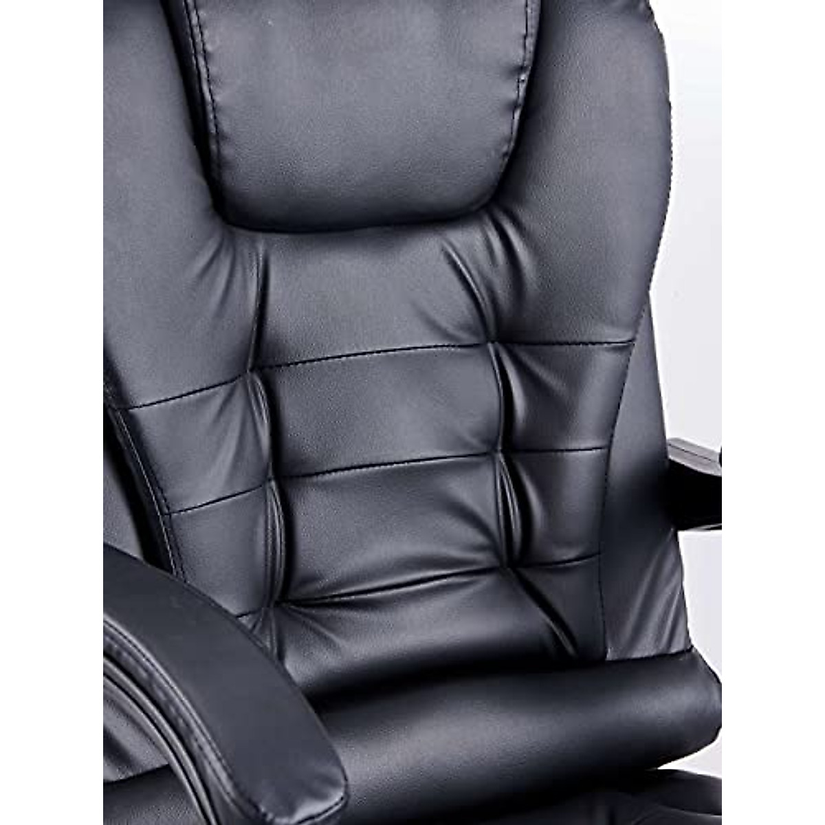 Santoll High Back Office Chair Adjustable Ergonomic Desk Chair with Padded Armrests,Executive PU Leather Swivel Task Chair with Lumbar Support (Black)