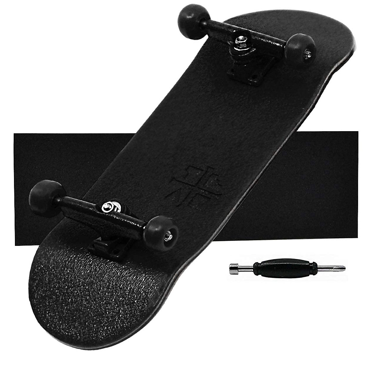 Prolific Series Complete Fingerboard with Upgraded Components - Pro Board Shape and Size, Bearing Wheels, Bushings and Trucks - 32mm x 97mm Handmade Wooden Board Edition