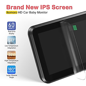 Itomoro Baby Car Camera, 4.3'' 1080P Night Vision Car Baby Mirror with Camera 5 Mins Easy Installation Crystal Clear Wide View for Rear Facing Seat ACZ407