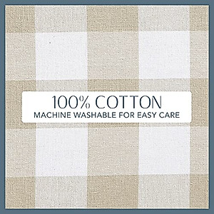 Elrene Home Fashions unisex adult Onesize Buffalo Check Apron with Pocket, Tan/White, 28 x33 Apron US