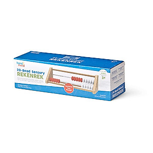 hand2mind 20 Bead Wooden Sensory Rekenrek, Abacus for Kids Math, Math Manipulatives Kindergarten, Counting Rack for Kids, Counters for Kids Math, Educational Toys for Elementary Kids (Set of 1)