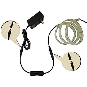 Qaoquda 2pcs DC 5.5mm x 2.1mm Male to Female DC Power Inline Cable with On Off Switch Jack Connector for Led Strip Light CCTV Camera, No Need Soldering (5.5X2.1mm)