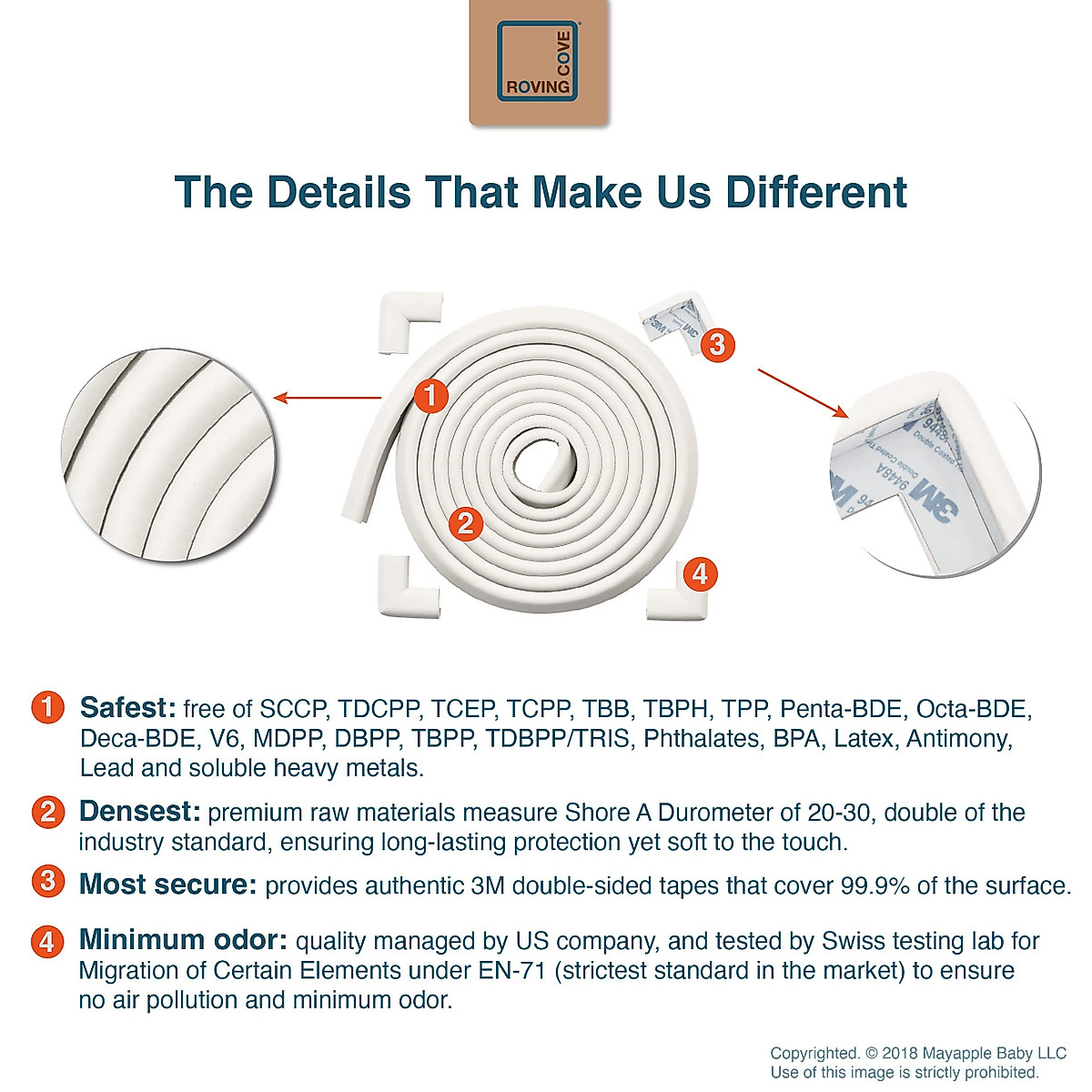21ft Edge 4 Corners - Bundle & Save - RovingCove HeftyFit Edge Guard (6ft Edge Only, Oyster White) + RovingCove HeftyFit Edge Corner Guards (15ft Edge 4 Corners, Oyster White)