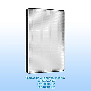 WOCASE F2 True HEPA Filter, Compatible with 3M Filtrete Room Air Purifier Models FAP-C02WA-G2, FAP-C03BA-G2, FAP-T03BA-G2, FAP-SCO2N, 2Pack