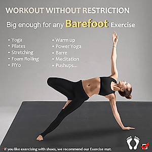 GXMMAT Large Yoga Mat 6'x6'x7mm, Thick Workout Mats for Home Gym Flooring, Extra Wide and Thick, Non-Slip Quick Resilient Barefoot Exercise Mat, Ultra Comfortable Cardio Mat for Pilates, Stretching