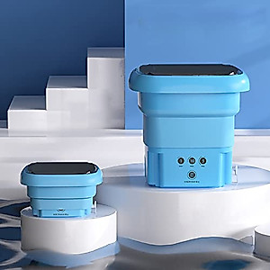 Headerbs Mini Washer, Spin Dry Portable Washing Bucket Widely Applicable for Travel (Blue)