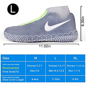 Shiwely Silicone Waterproof Shoe Covers, reusable upgraded overshoes with waterproof zipper, Resistant Rain Boots Non-Slip Washable Protection for Women, Men (L Women 7.5-11, Men 6.5-10.5), White)
