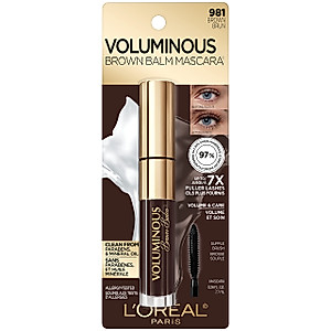 L’Oréal Paris Voluminous Brown Balm Volumizing Mascara, Washable, Brown, 0.26 Fl Oz., 1 Count