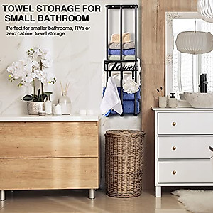 Wall Towel Rack for Rolled Towels, Dscabomlg New Upgrade 3-Bar Towel Holders for Wall Mounted，Bathroom Towel Storage for Small Bathroom, Metal Bath Towel Racks for Folded Large Towel