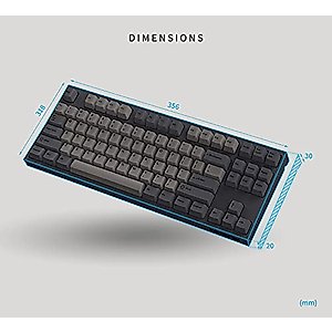 MSTONE Groove T 87 Keys THOCC Noise Cancelling Mechanical Keyboard,Backlighting,Cherry Profile PBT Keycap,Dye Subbed Legends,USB-C Cable,Space Saving,for Windows and Mac,Gateron Silent Brown
