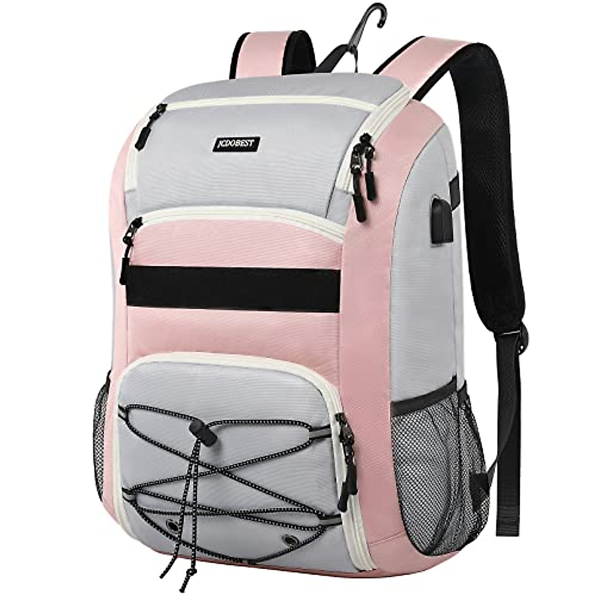 Baseball Backpack, Baseball Bag with USB Charging Port, Youth Softball Bat Bag with Vented Shoes Compartment, Lightweight Baseball Bag TBall Bat & Equipment with Fence Hook, Gift for Boy Girls