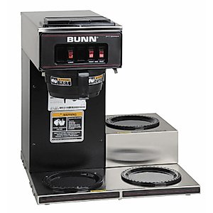 BUNN 13300.0013 VP17-3BLK3L Pourover Commercial Coffee Brewer with 3 Lower Warmers, Black (120V/60/1PH)