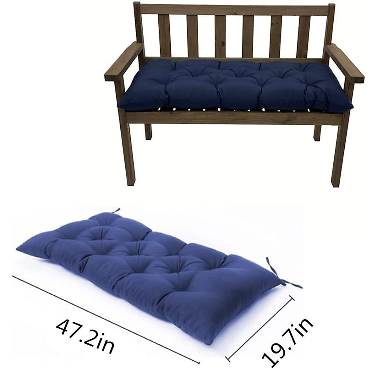 SEAHOME Indoor/Outdoor Bench Cushion,Waterproof Swing Seat Cushion,Outdoor Chair Cuhion,for Lounger Garden Furniture Patio Loveseat (47.2'' x 19.7'', Navy)