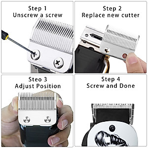 Professional Stagger-Tooth 2-Hole Clipper Blade for The 5 Star Series Wahl Clippers Cordless Magic Clip (Includes 2pcs Blade/Screws+2pcs Oil+ 2pcs Brush)