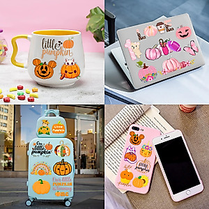 Little Pumpkin Baby Shower Birthday Temporary Tattoos - 80PCS Pumpkin Fall 1st Stickers for Party Decorations, Favors, and Prizes - Pink, Orange, and Maple Leaf Themed - Ideal Gifts for Boys