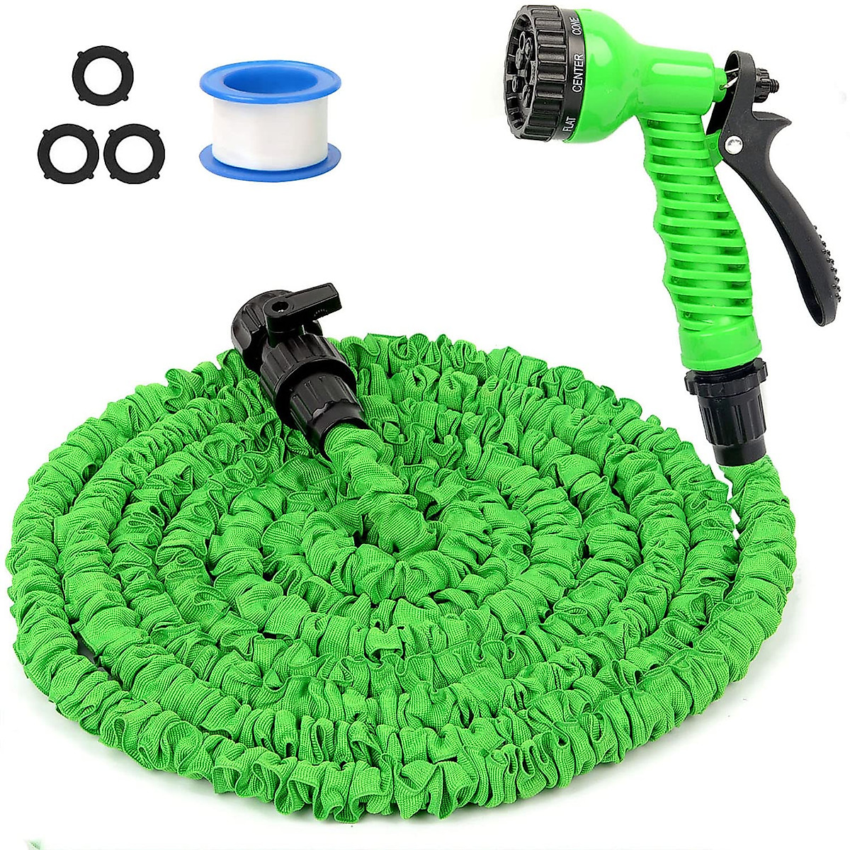 Expandable Garden Hose, Flexible Water Hose with 7 Function Hose Spray Nozzle